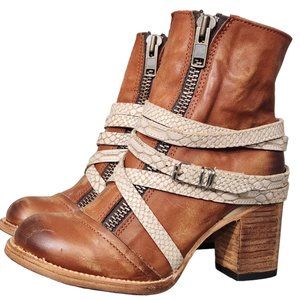 Freebird by Steven | Shoes | New Freebird By Steven Balboa Tan Rust Multi Croco Belted Strappy ...